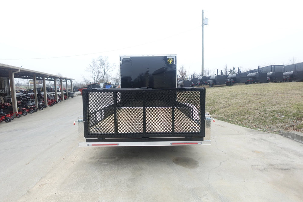 7x20 Black V-nose Hybrid Enclosed Trailer (2) 7K Axles - SLE Equipment