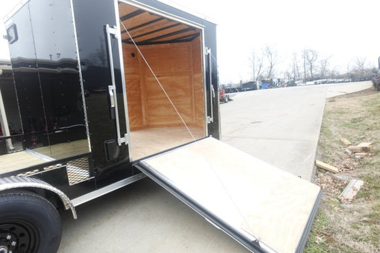 7x20 Black V-nose Hybrid Enclosed Trailer (2) 7K Axles - SLE Equipment