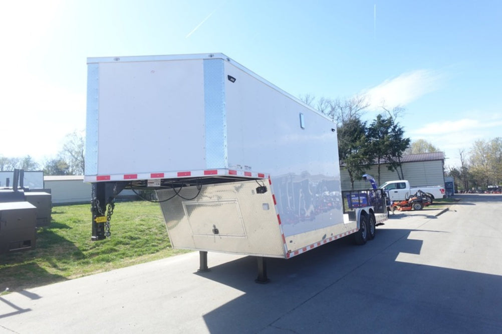 8.5x32 Gooseneck Hybrid Enclosed Trailer with (2) 7K Axles and 50 AMP