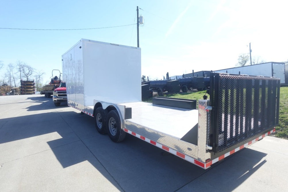 8.5x32 Gooseneck Hybrid Enclosed Trailer with (2) 7K Axles and 50 AMP ...