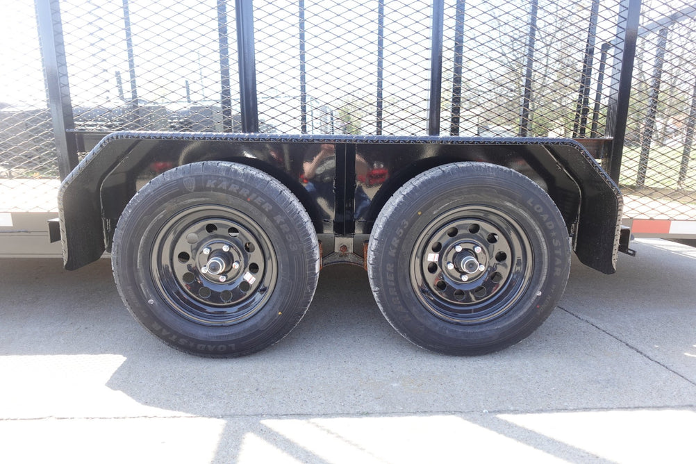 7' x 18' Tandem Straight Deck Utility Trailer 6ft Mesh Sides 7K GVWR ...