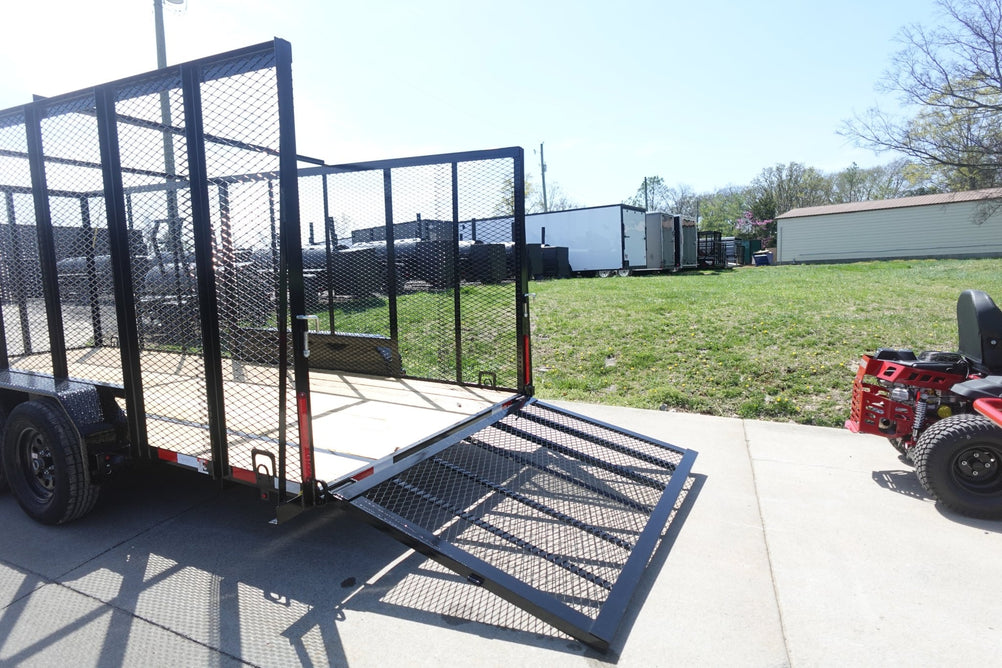 7' x 18' Tandem Straight Deck Utility Trailer 6ft Mesh Sides 7K GVWR ...