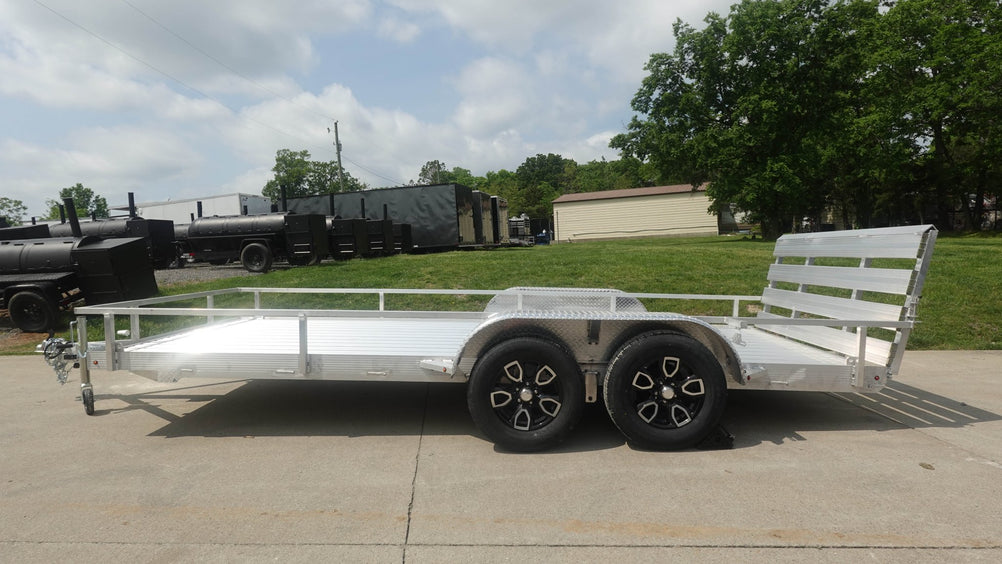 6.4' x 16' All Aluminum Utility Trailer Dual Axle Straight Deck 7K GVW