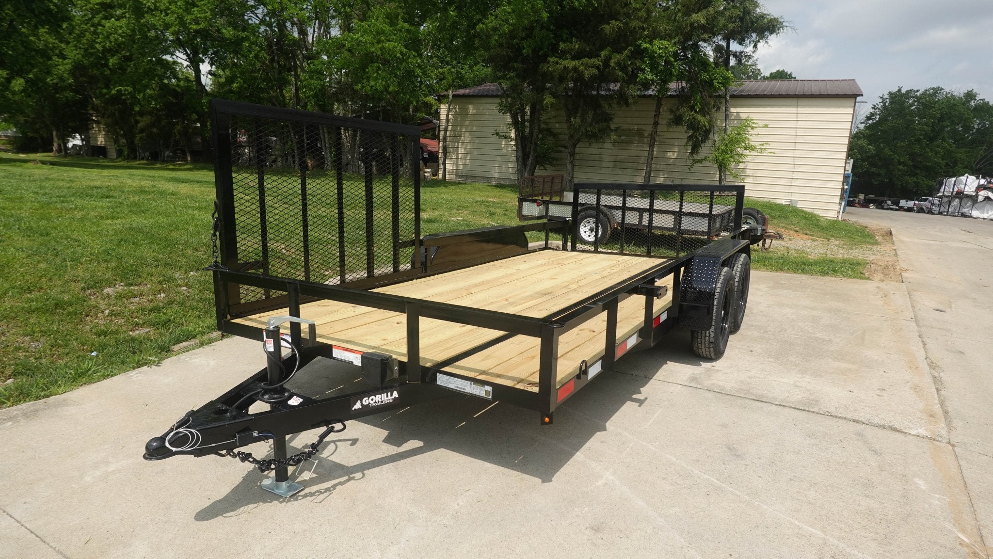7x16 Dovetail Utility Trailer with Side Gate (2) 3500lb Axle 7k GVWR