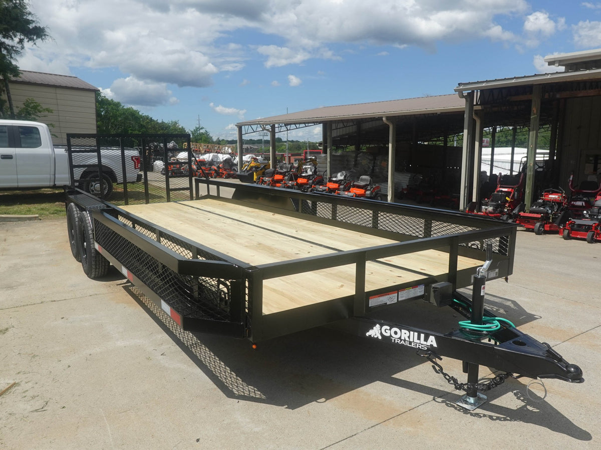 7x20 Heavy Duty Dovetail Utility Trailer Side Baskets (2) 5,200lb Axle