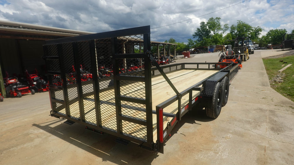7x20 Heavy Duty Dovetail Utility Trailer Side Baskets (2) 5,200lb Axle