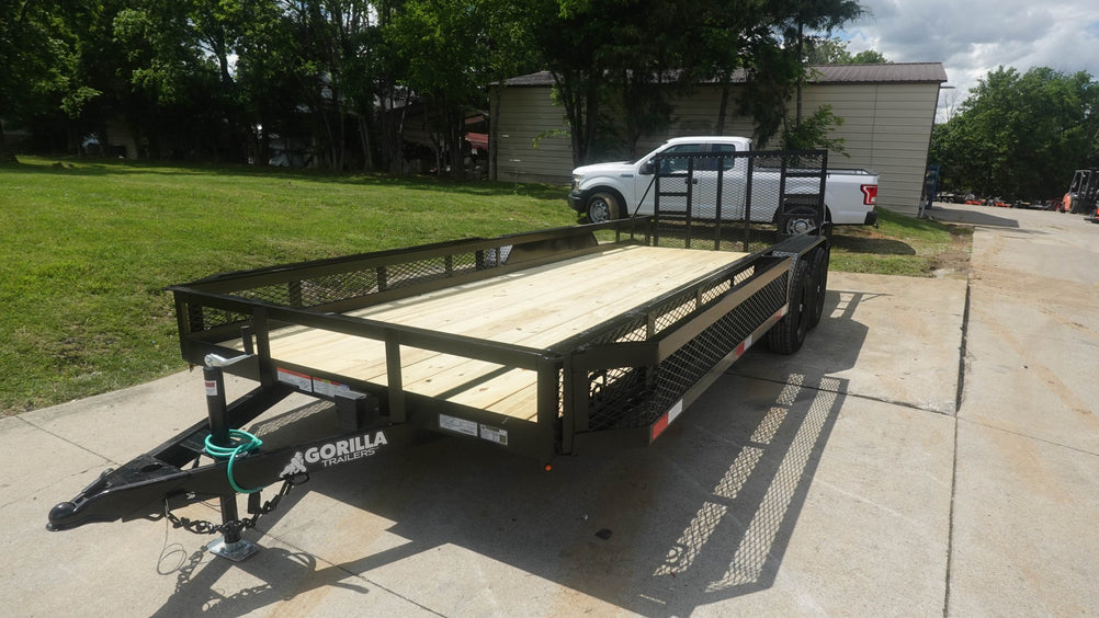 7x20 Heavy Duty Dovetail Utility Trailer Side Baskets (2) 5,200lb Axle