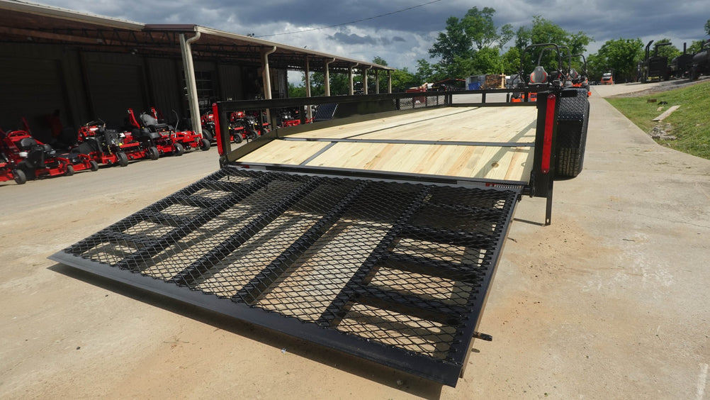 7x20 Heavy Duty Dovetail Utility Trailer Side Baskets (2) 5,200lb Axle