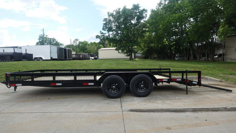 7x20 Heavy Duty Dovetail Utility Trailer Side Baskets (2) 5,200lb Axle