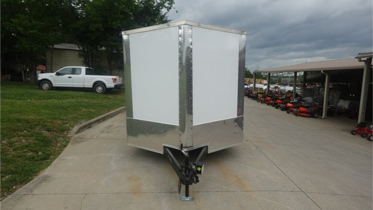 8.5x20 White Enclosed Hybrid Utility Trailer (2) 7,000lb Axles - SLE ...