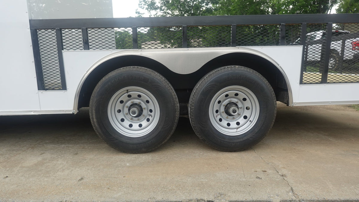 8.5x20 White Enclosed Hybrid Utility Trailer (2) 7,000lb Axles - SLE ...