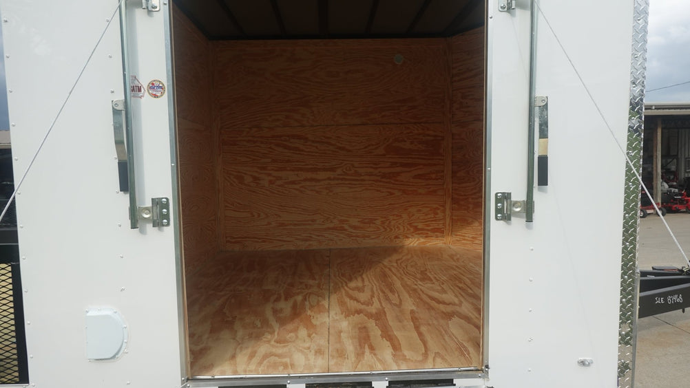 8.5x20 White Enclosed Hybrid Utility Trailer (2) 7,000lb Axles - SLE ...