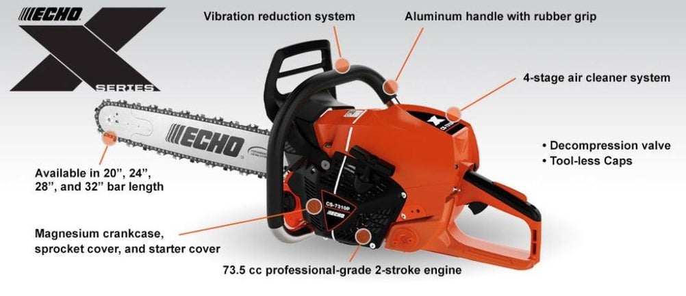 Echo X-Series CS-7310P 24" Gas Chainsaw Professional Grade 73.5cc