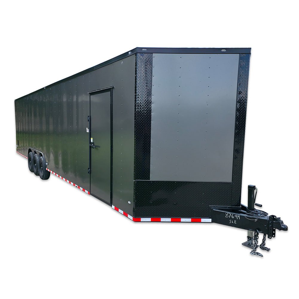 8.5X36 Charcoal With Blackout Enclosed Trailer E Track in Wall & Floor