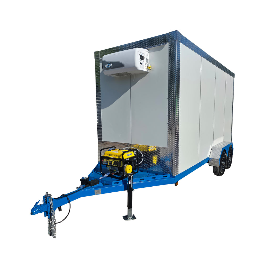 Custom 7' X 16' White Refrigerated Cooler and Freezer Trailer (Include