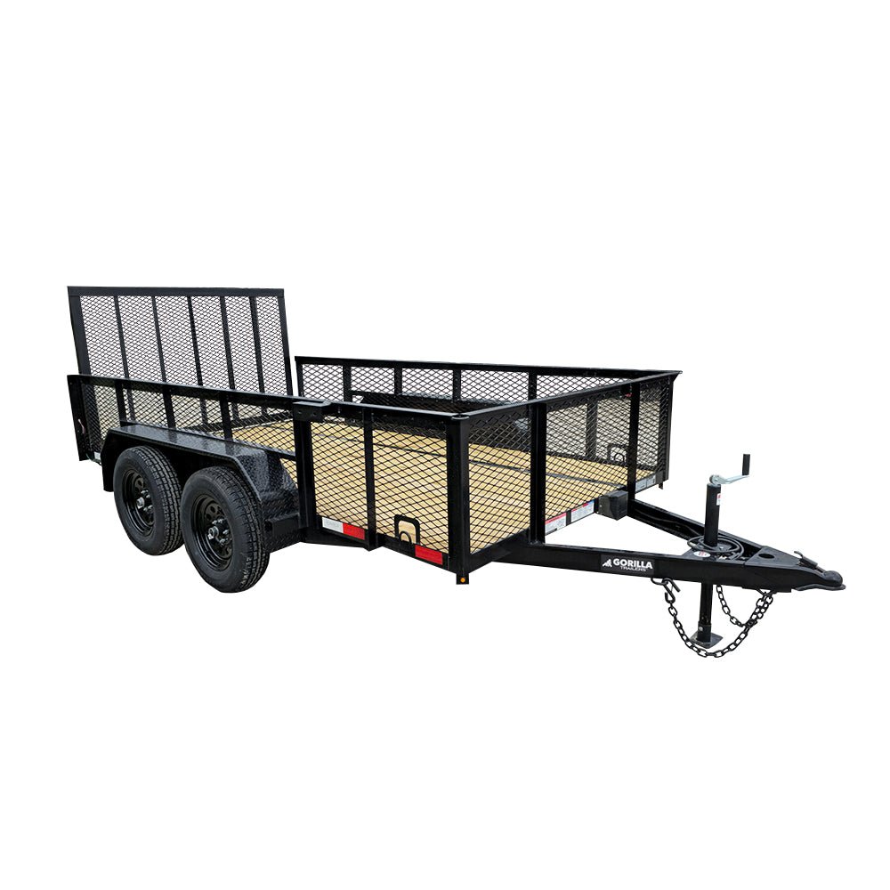 6.4x12 Straight Deck Utility Trailer with 2ft Mesh Sides (2) 3,500lb A
