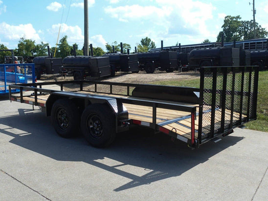 7x16 Utility Trailer Dovetail Powder Coated (2) 3,500lb Axles 7K GVWR