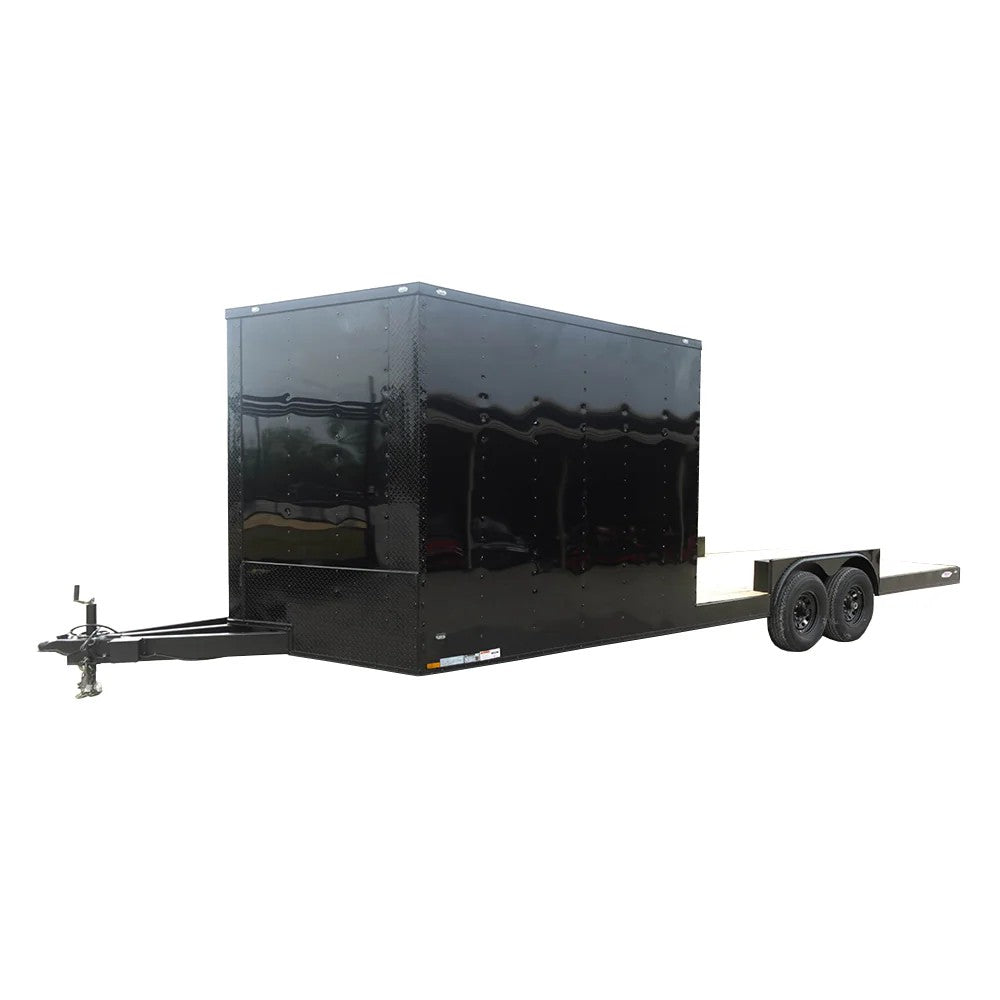 8.5x24 Hybrid Enclosed Trailer V-Nose (2) 7,000lb Axles Storage