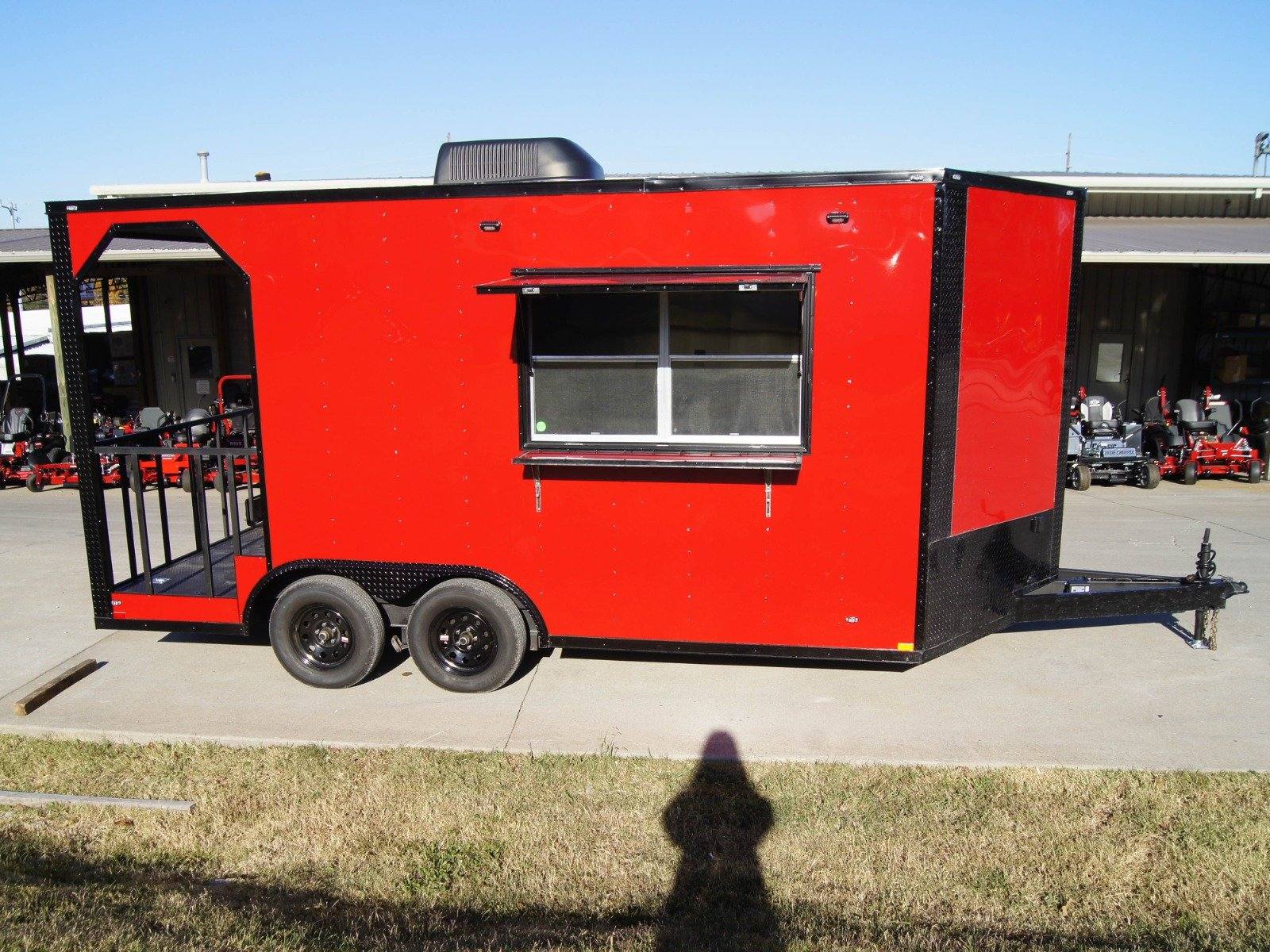 8.5x16 Elite Porch Concession Food Trailer Merchandising with Blackout
