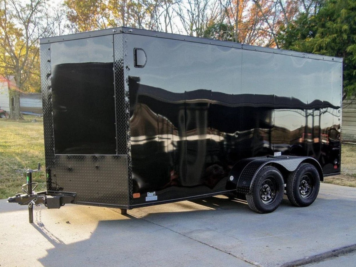 7x14 Enclosed Trailer Black V-Nose Blackout Package Storage (2) 3,500l