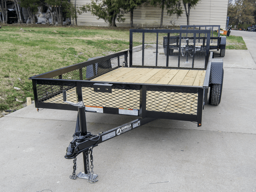 6.4x12 Dovetail Utility Trailer with 1ft Mesh Sides 3,500lb Axle