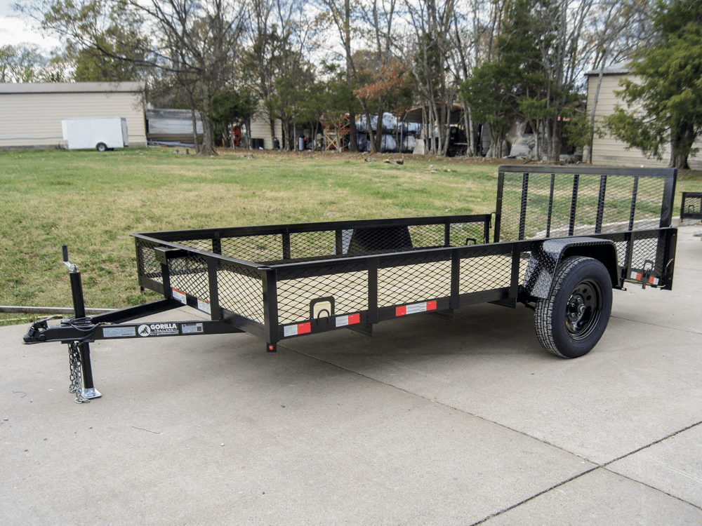 6.4x12 Dovetail Utility Trailer with 1ft Mesh Sides 3,500lb Axle