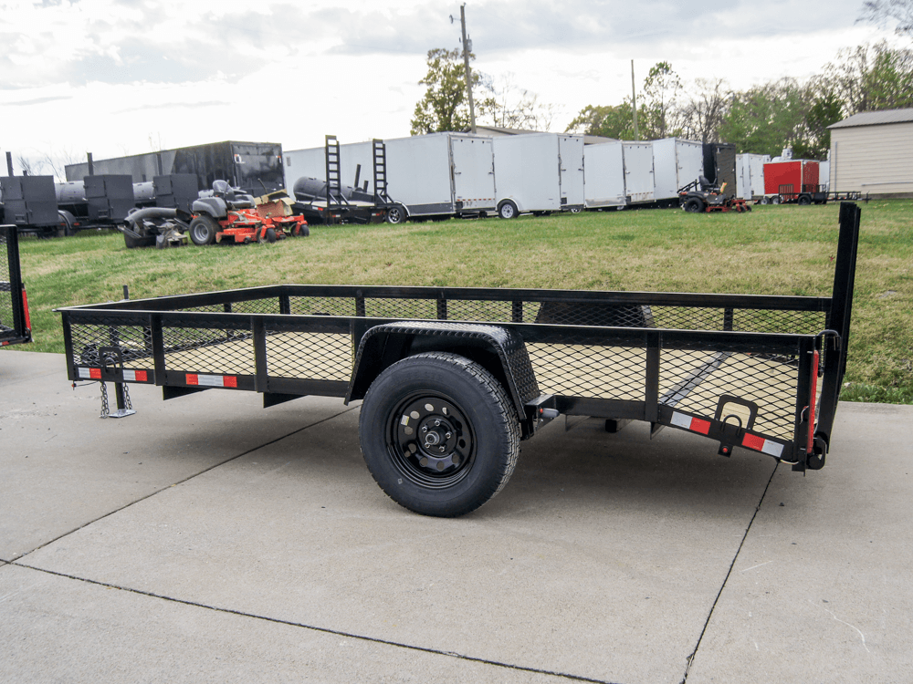 6.4x12 Dovetail Utility Trailer with 1ft Mesh Sides 3,500lb Axle