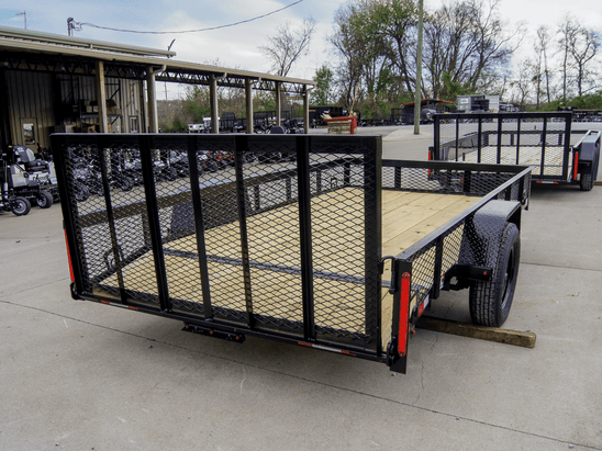 6.4x12 Dovetail Utility Trailer with 1ft Mesh Sides 3,500lb Axle