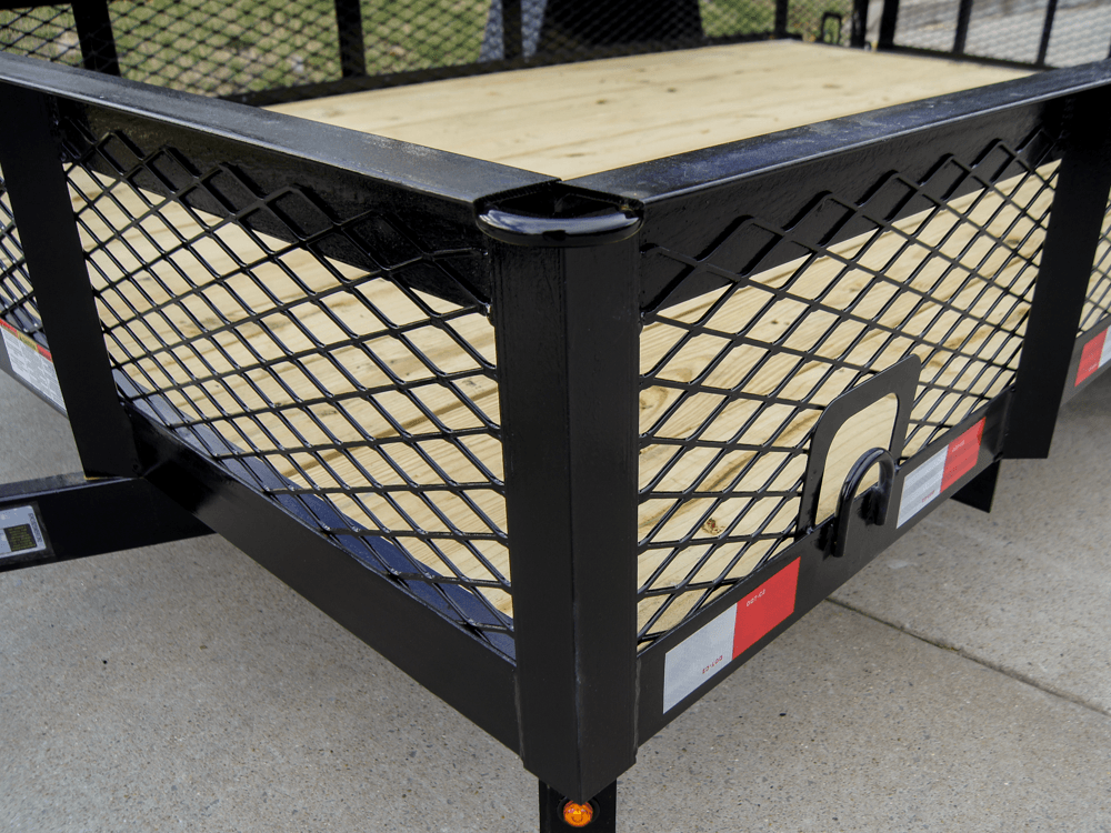 6.4x12 Dovetail Utility Trailer with 1ft Mesh Sides 3,500lb Axle