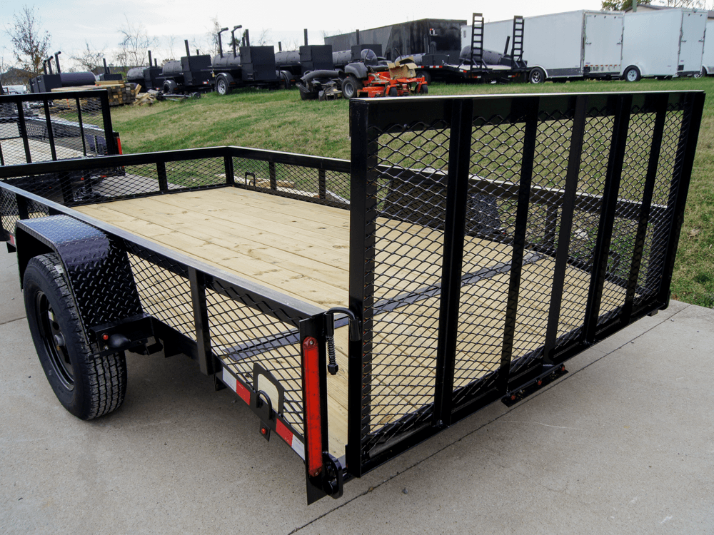 6.4x12 Dovetail Utility Trailer with 1ft Mesh Sides 3,500lb Axle