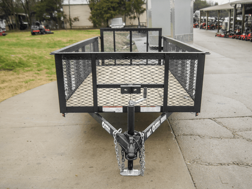5x12 Dovetail Utility Trailer with 2ft Mesh Sides 3,500lb Axle