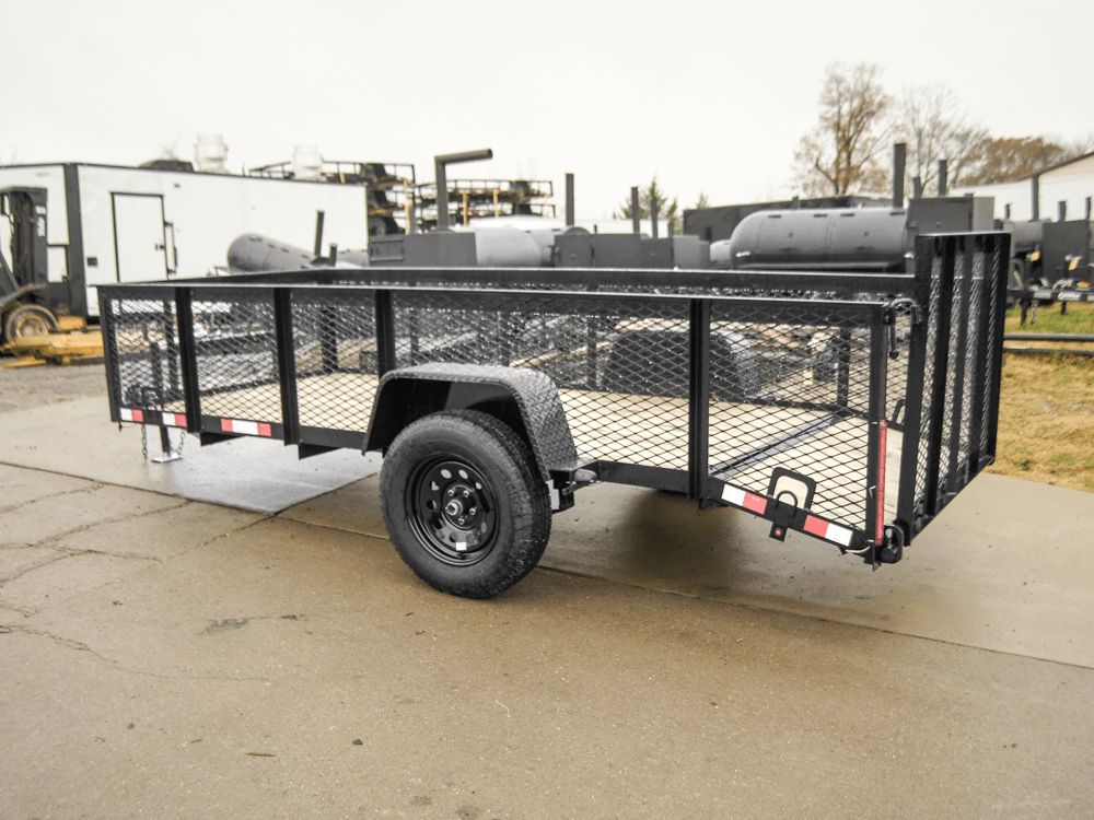 5x12 Dovetail Utility Trailer with 2ft Mesh Sides 3,500lb Axle
