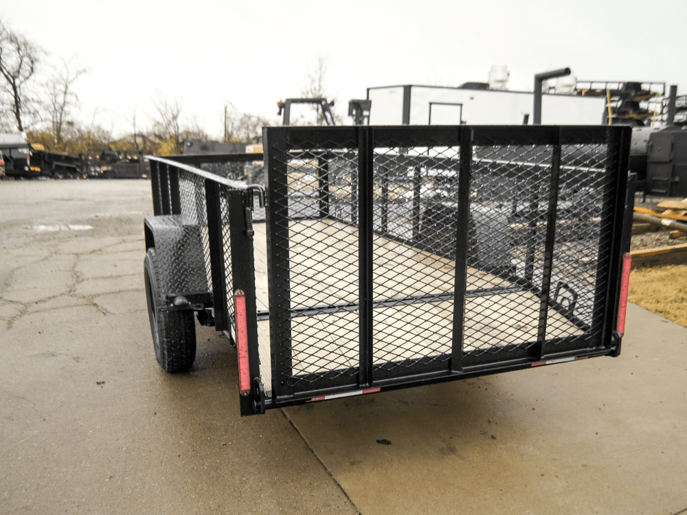 5x12 Dovetail Utility Trailer with 2ft Mesh Sides 3,500lb Axle