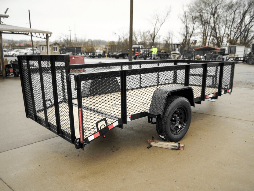5x12 Dovetail Utility Trailer with 2ft Mesh Sides 3,500lb Axle