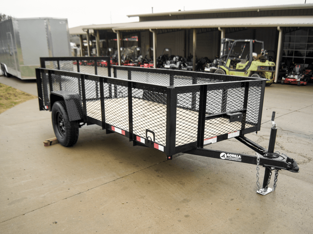5x12 Dovetail Utility Trailer with 2ft Mesh Sides 3,500lb Axle