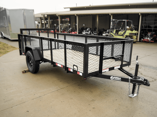 5x12 Dovetail Utility Trailer with 2ft Mesh Sides 3,500lb Axle