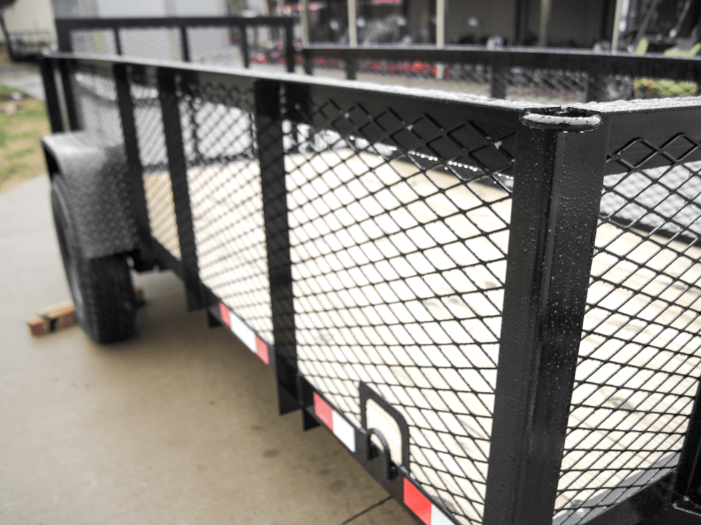 5x12 Dovetail Utility Trailer with 2ft Mesh Sides 3,500lb Axle