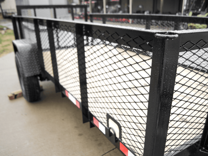 5x12 Dovetail Utility Trailer with 2ft Mesh Sides 3,500lb Axle