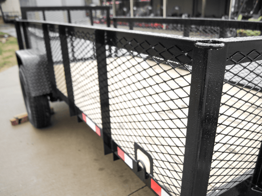 5x12 Dovetail Utility Trailer with 2ft Mesh Sides 3,500lb Axle
