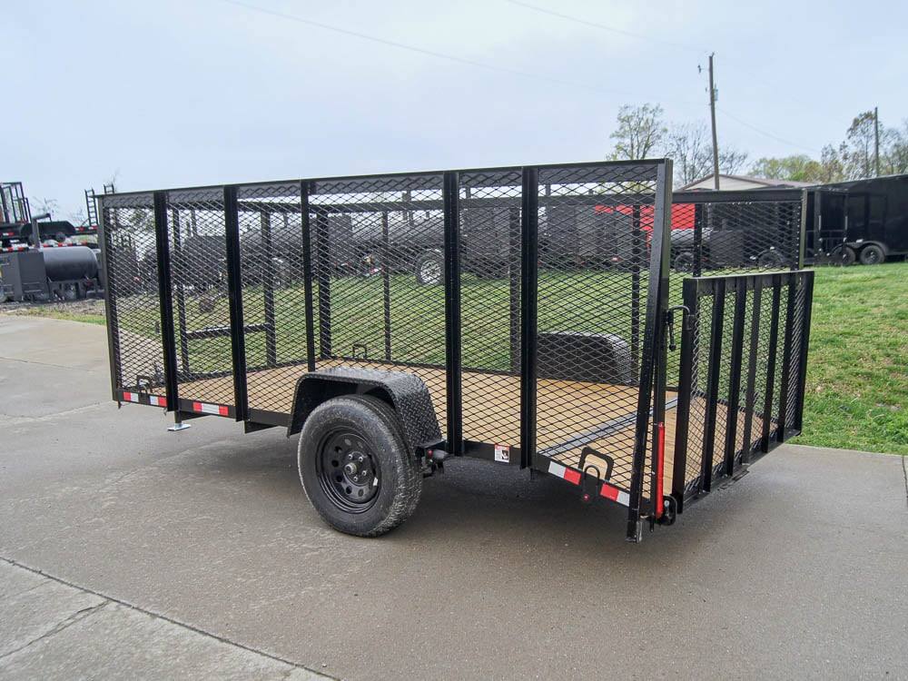 6.4x12 Dovetail Utility Trailer with 4ft Mesh Sides 3,500lb Axle