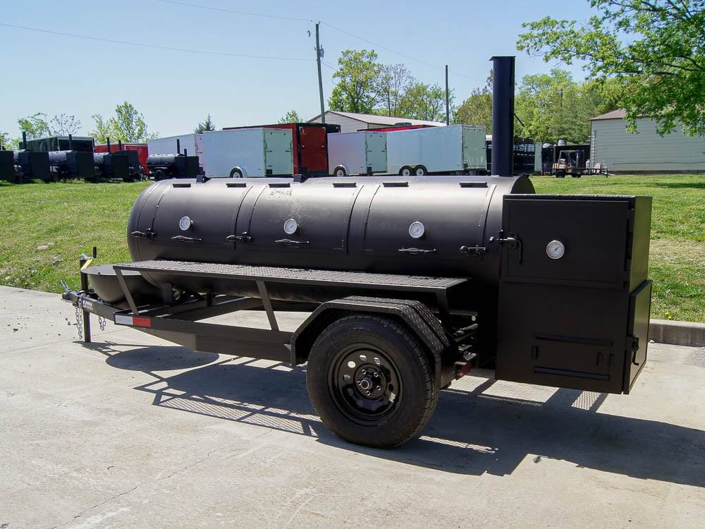 330 Gallon Pull Behind BBQ Smoker with Round Charcoal Grill 3500lb Axl