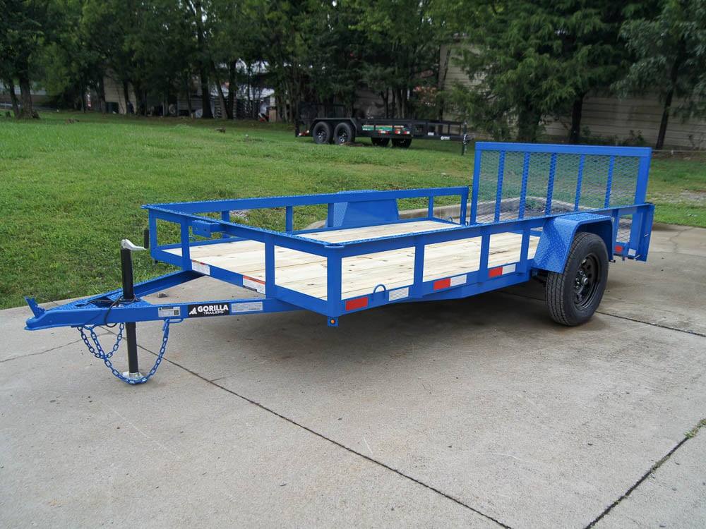 6.4x12 Powder Coated Dovetail Utility Trailer With Gate 3500lb Axle