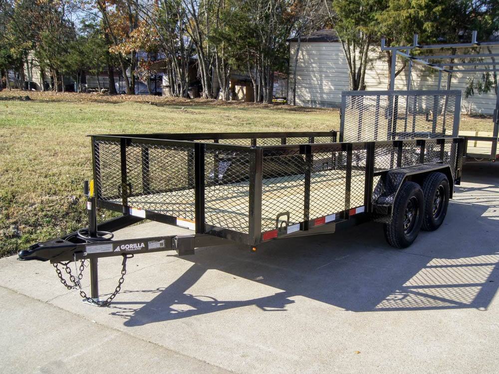 6.4x14 Straight Deck Utility Trailer 2ft Mesh Sides (2) 3500lb Axles 7