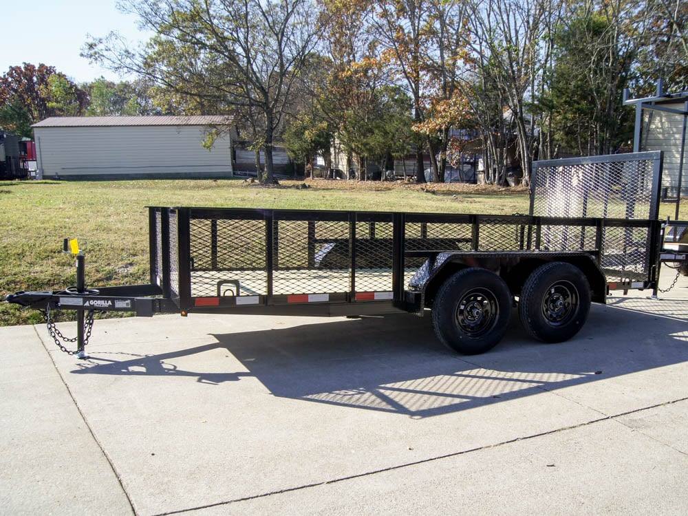 6.4x14 Straight Deck Utility Trailer 2ft Mesh Sides (2) 3500lb Axles 7