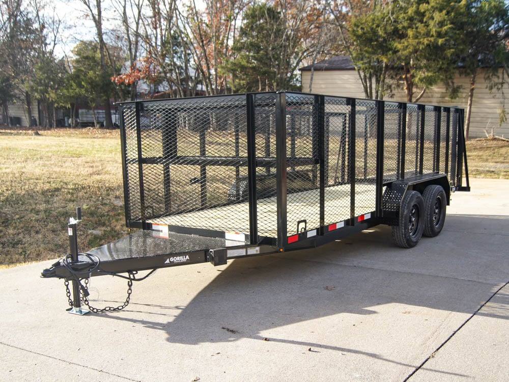 6.4x16 Utility Trailer Straight Deck 4ft Mesh Sides with Basket (2) 3,