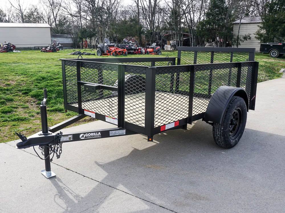 5x8 Powder Coated Dovetail Utility Trailer with 2ft Mesh Sides 3,500lb