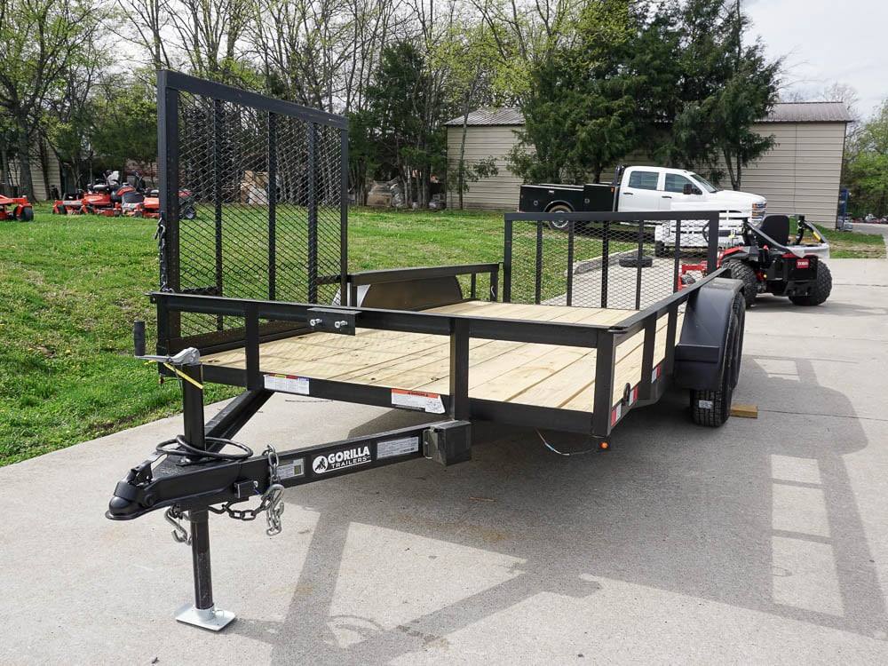 6.4x14 Tandem Dovetail Utility Trailer with Side Gate