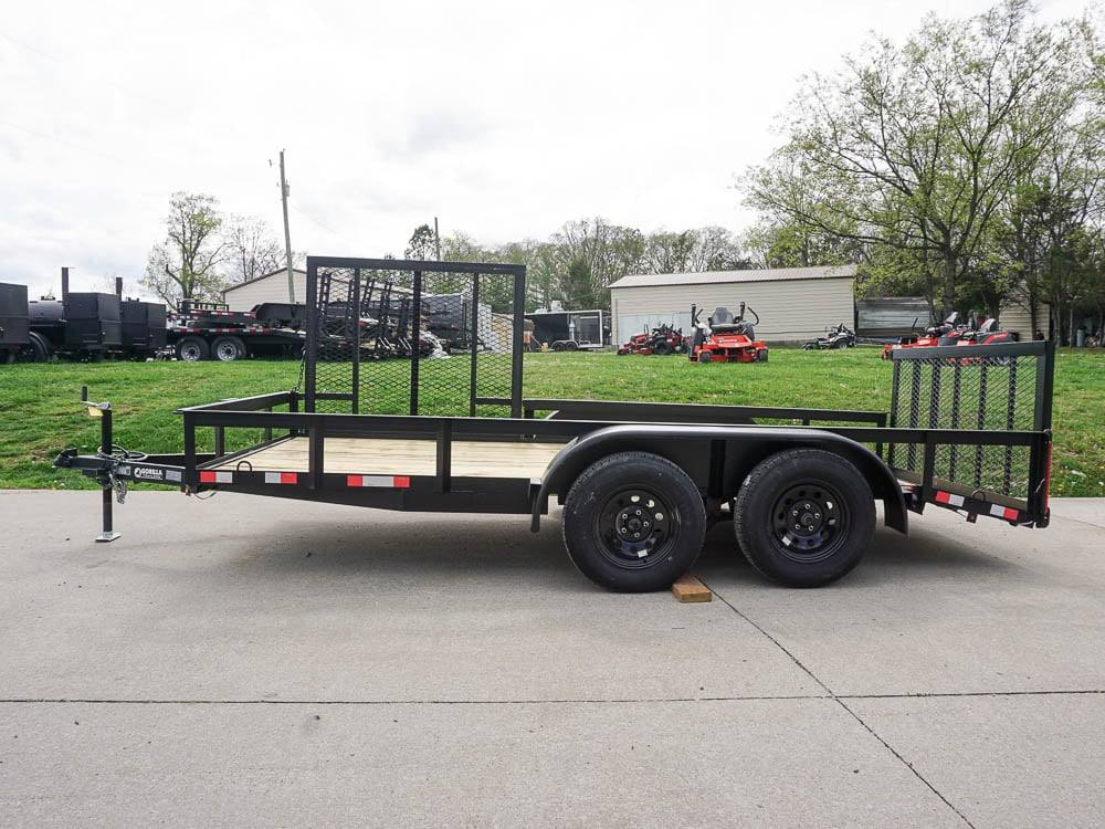 6.4x14 Tandem Dovetail Utility Trailer with Side Gate