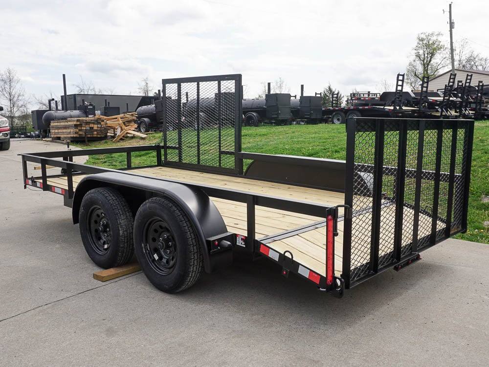 6.4x14 Tandem Dovetail Utility Trailer with Side Gate