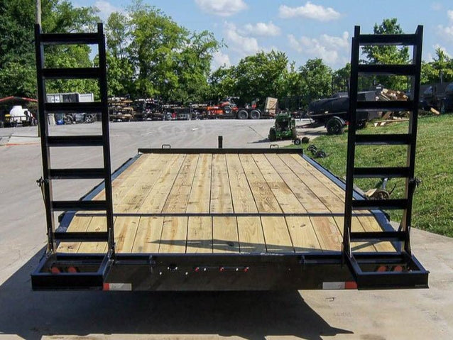 8.5x20 Deckover I-Beam Trailer (2) 5,200lb Axles Stand-Up Ramps